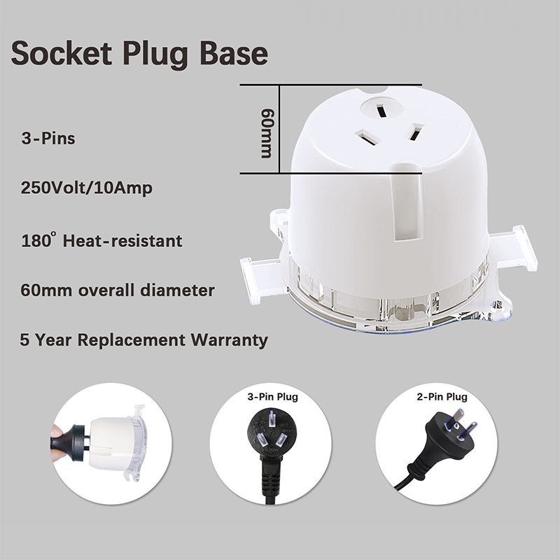 Surface Sockets SAA Plug Base BULK Electrical Outlet Fan PlugBase (PR ...