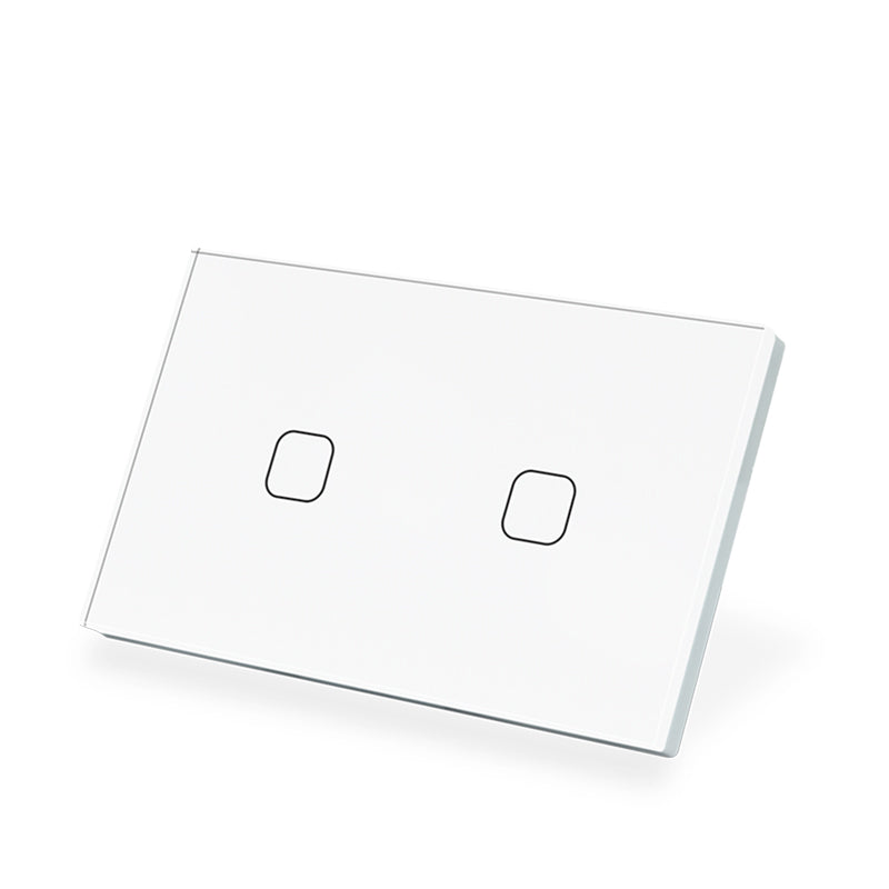 2 Gang 1 Way AU Standard Luxury Glass Panel LED Wall Light Touch Switc ...