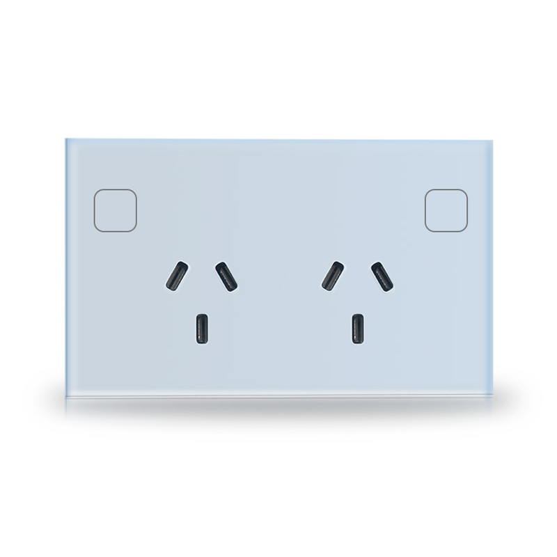 WIFI Touch Switch Double Power Point Outlet AU Standard Luxury Glass P ...
