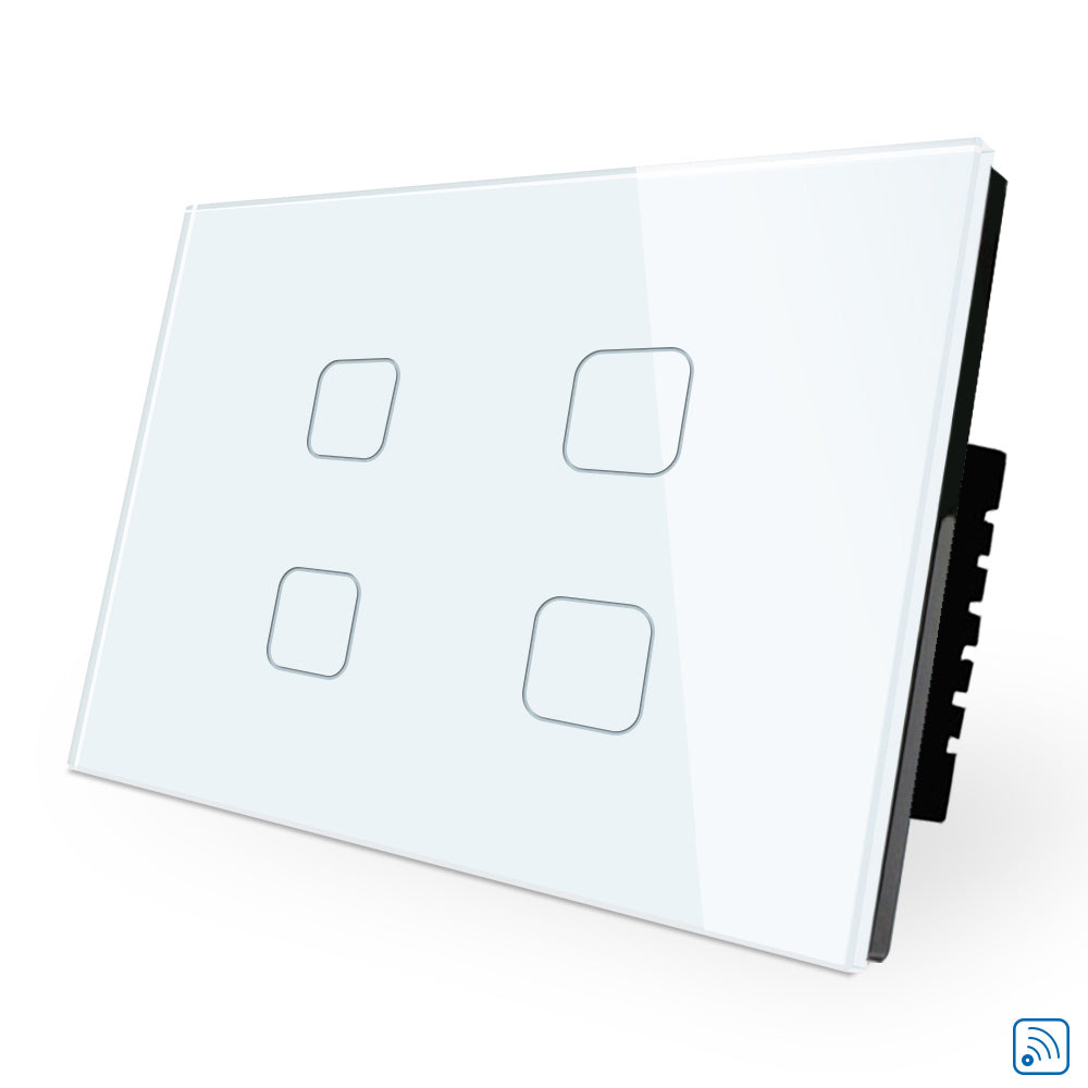 4 Gang 1 Way Luxury Glass Panel LED Wall Light Touch Switch – Pro ...