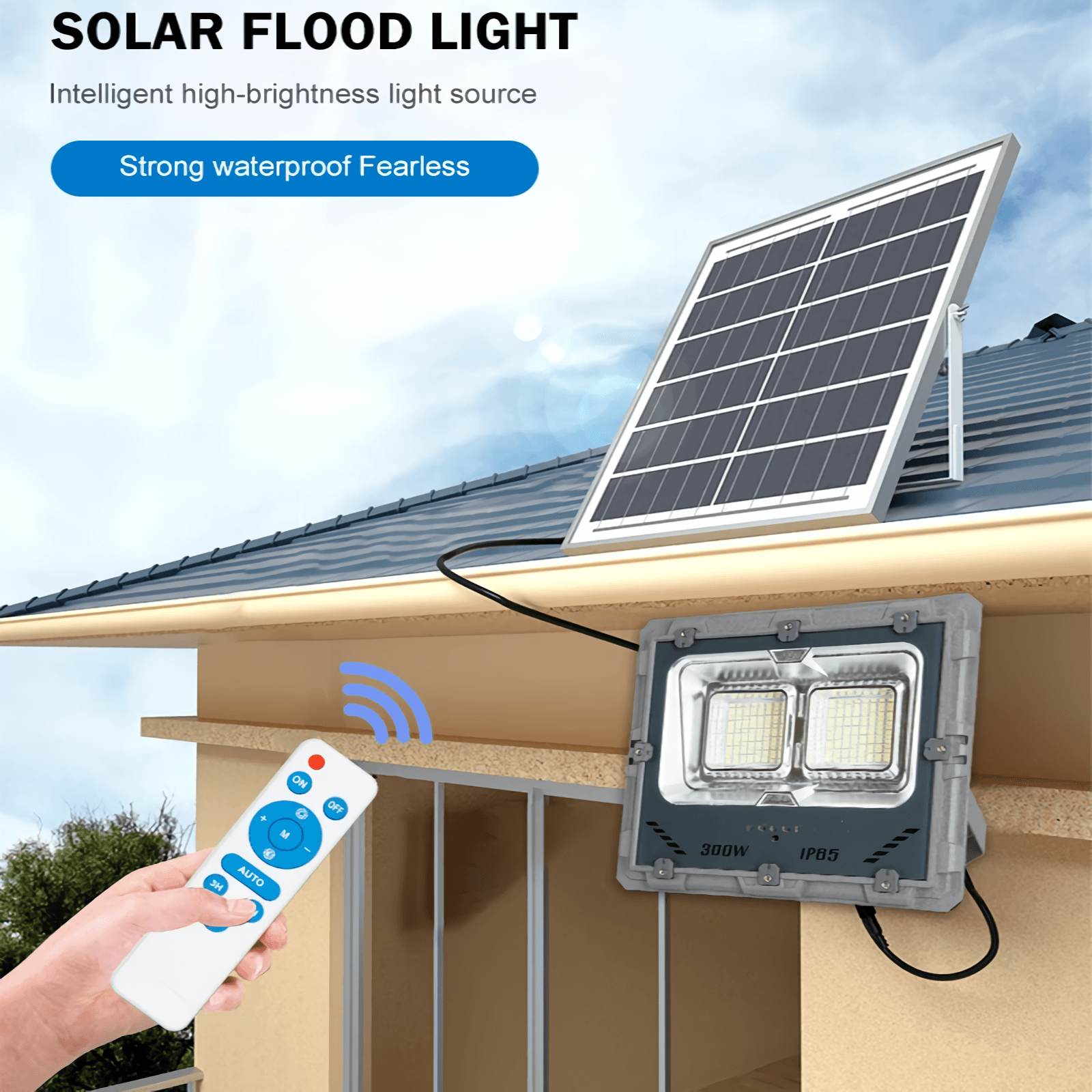 Super Bright 100W Solar Flood Light Waterproof Ip65 Aluminum Outdoor 7 ...