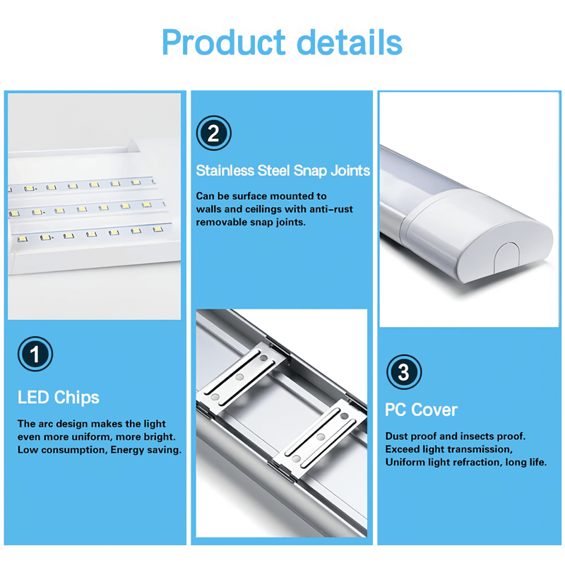 20W 0.6M IP42 LED Batten Light 3CCT Wire In the end (PVBL-B020) – Pro ...