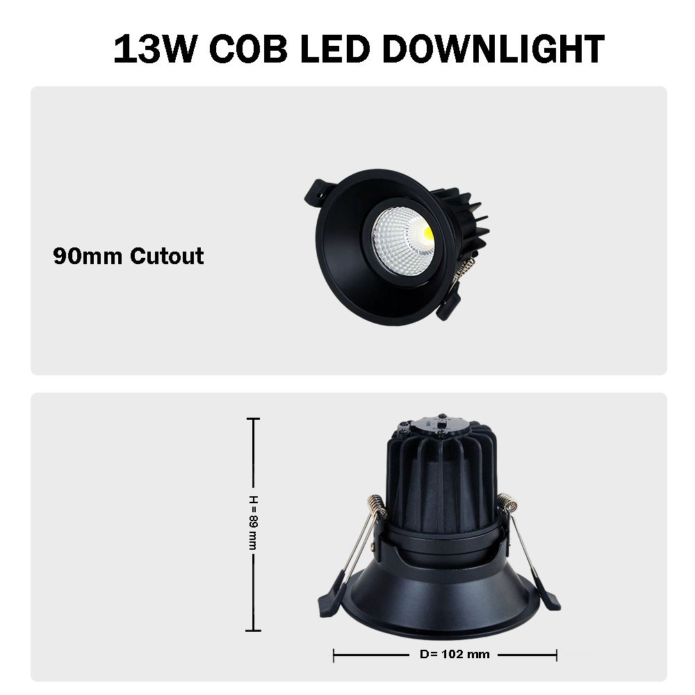 13W COB LED Downlight 3CCT Dimmable 90mm Cutout (PVDL-C13B) – Pro ...