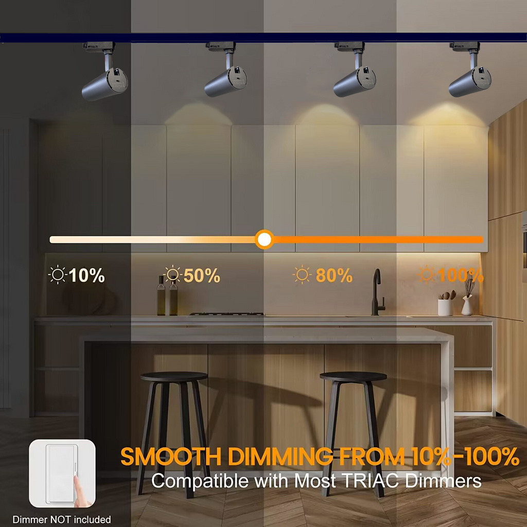 15W LED Track Light Adjustable Spot Light Dimmable &3 CCT (PVDL-TR015B ...